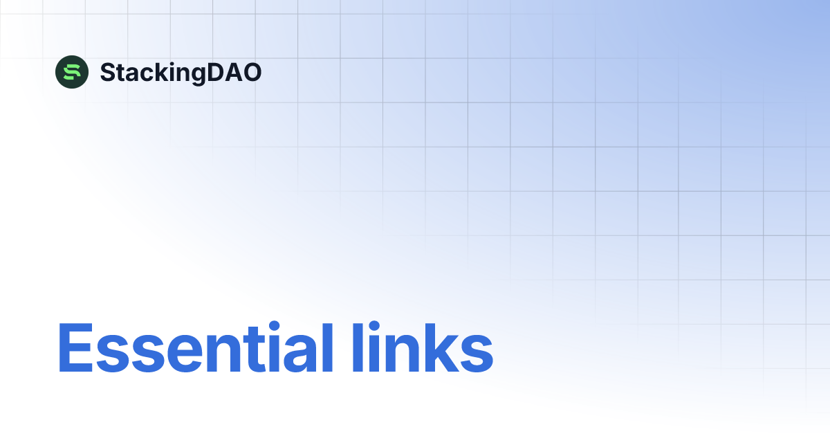 Essential links | StackingDAO